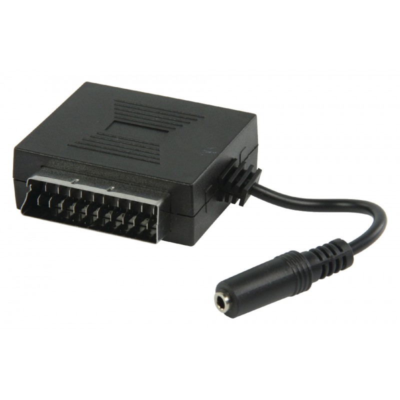 SCART male-female met 3.5 mm female mini-jack